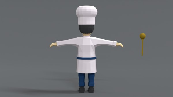 Low Poly Cartoon Chef 3D model - TurboSquid 1729698