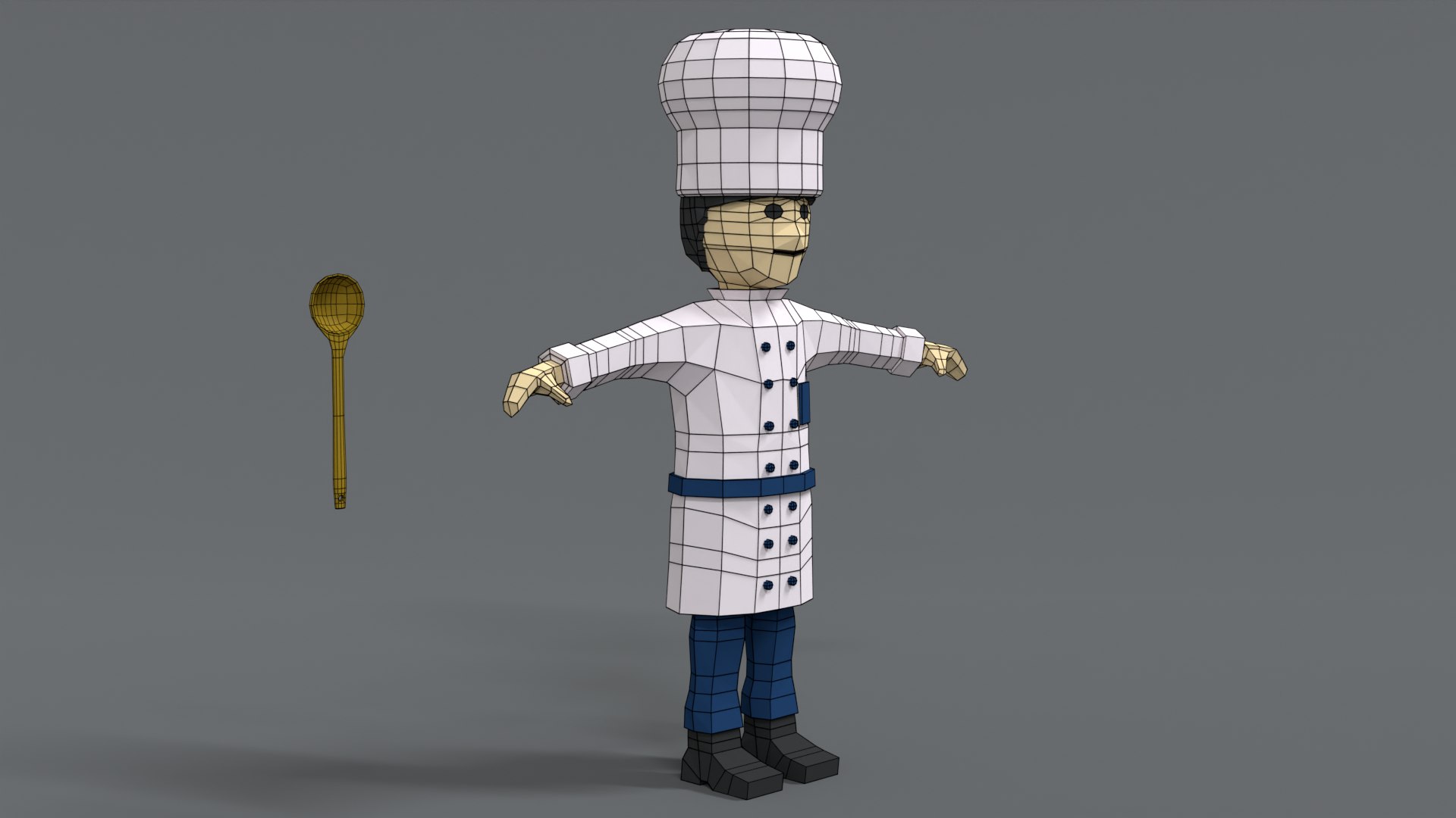 Low Poly Cartoon Chef 3D Model - TurboSquid 1729698