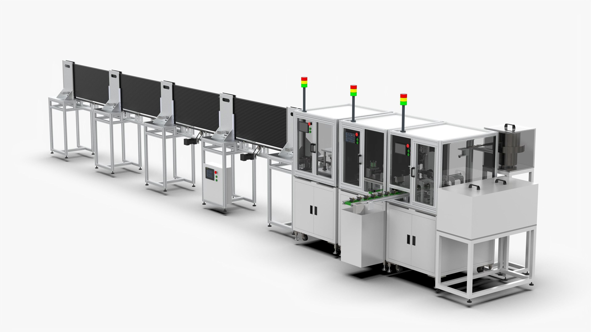 3D Automatic Profile Cutting Punching Fastener Assembly Line Model ...