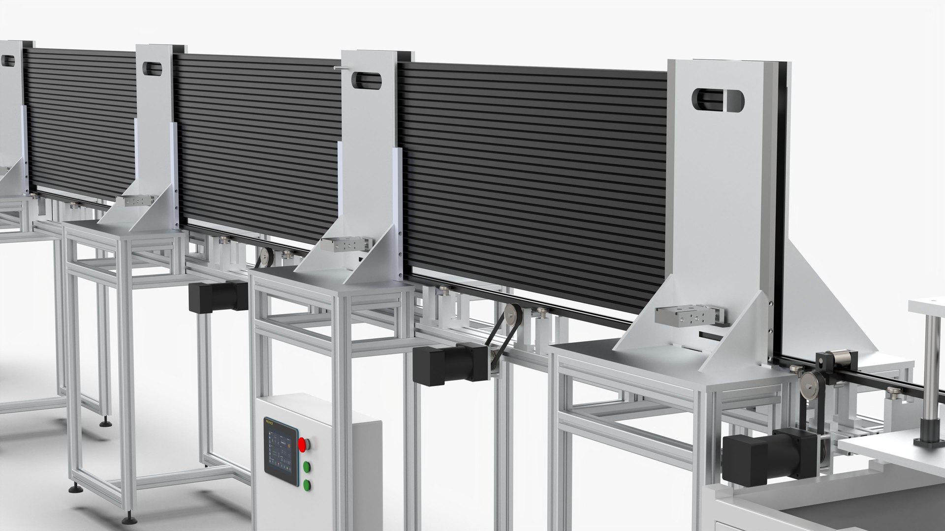 3D Automatic Profile Cutting Punching Fastener Assembly Line Model ...