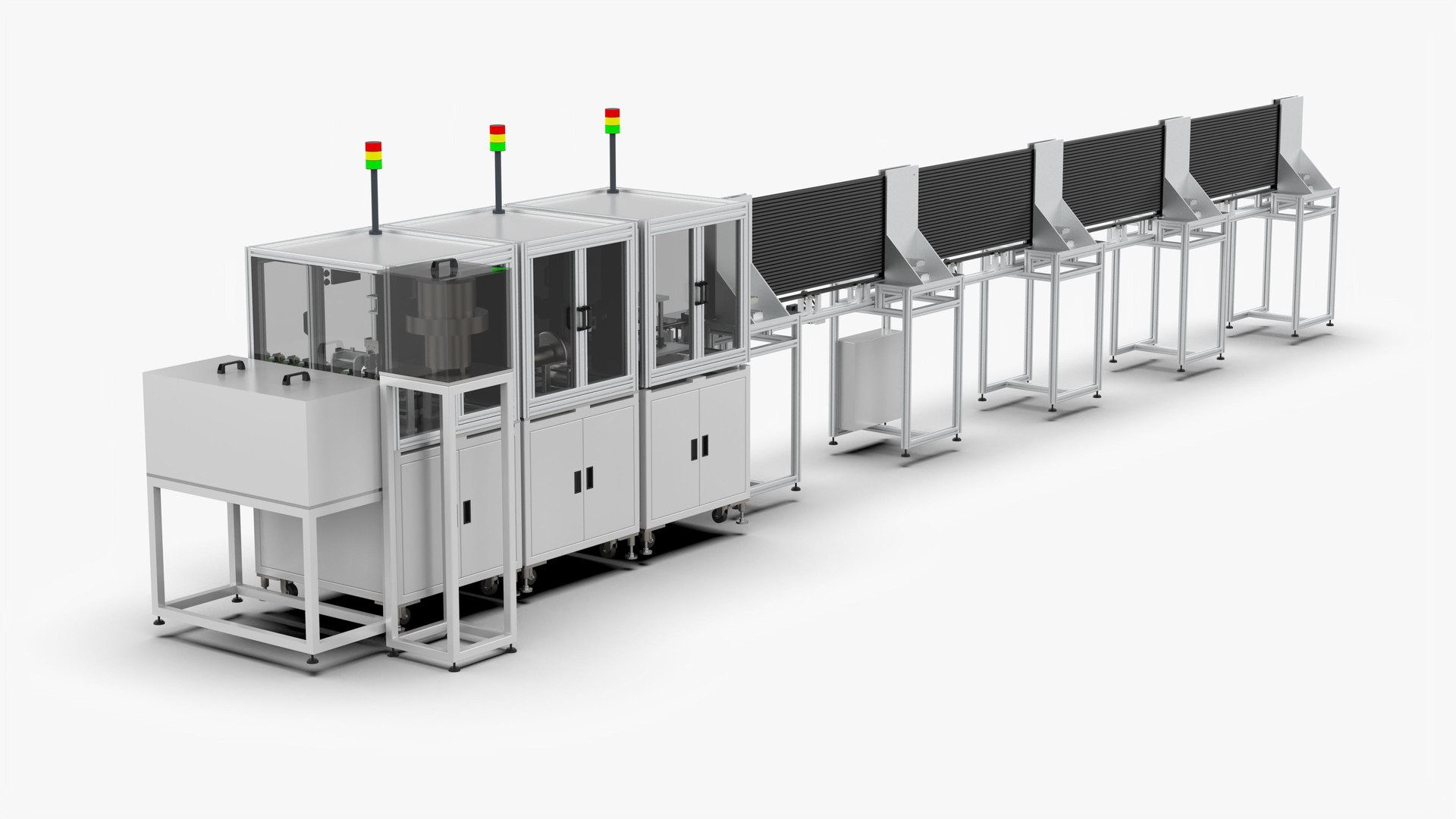 3D Automatic Profile Cutting Punching Fastener Assembly Line Model ...