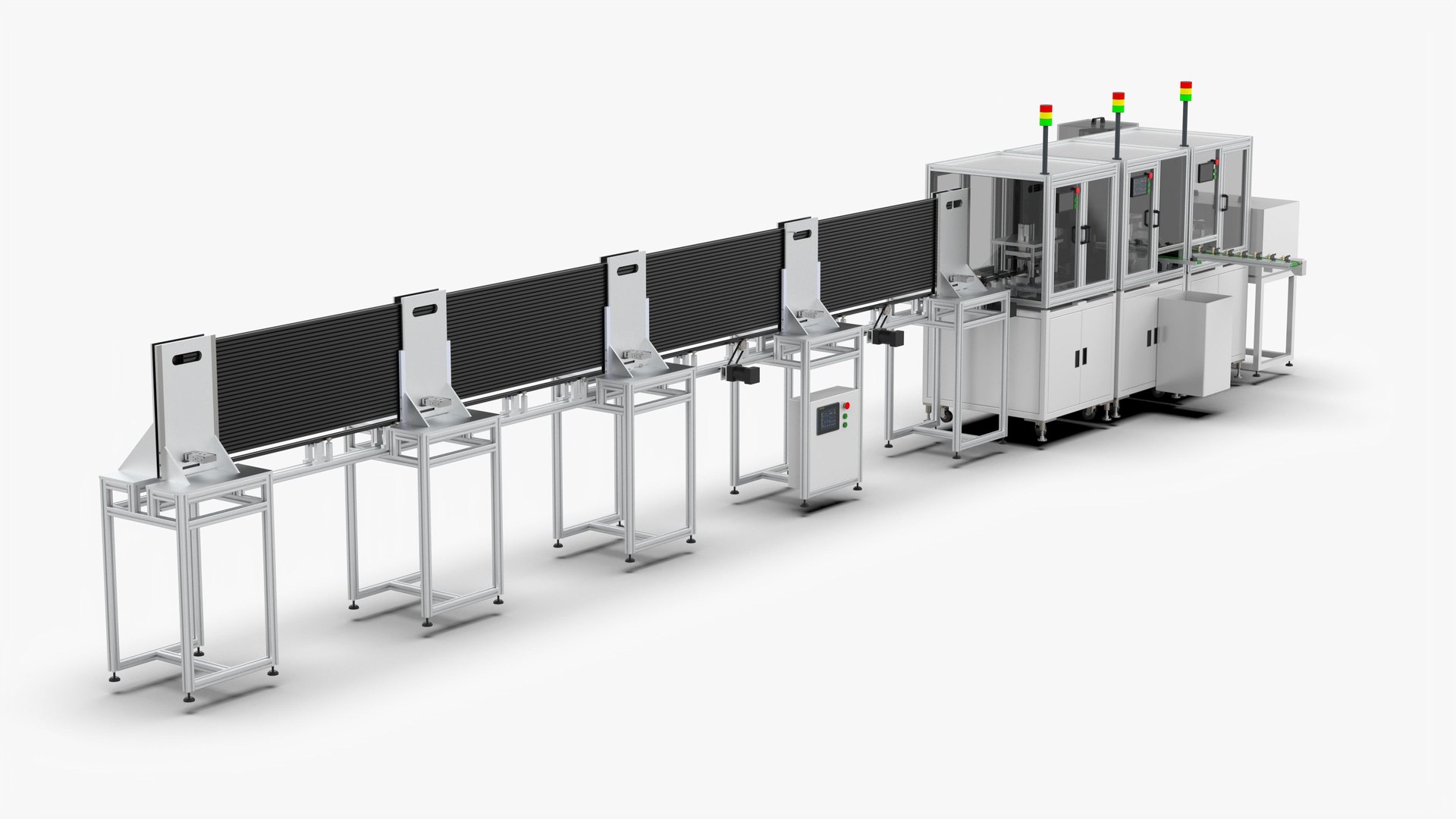 3D Automatic Profile Cutting Punching Fastener Assembly Line Model ...