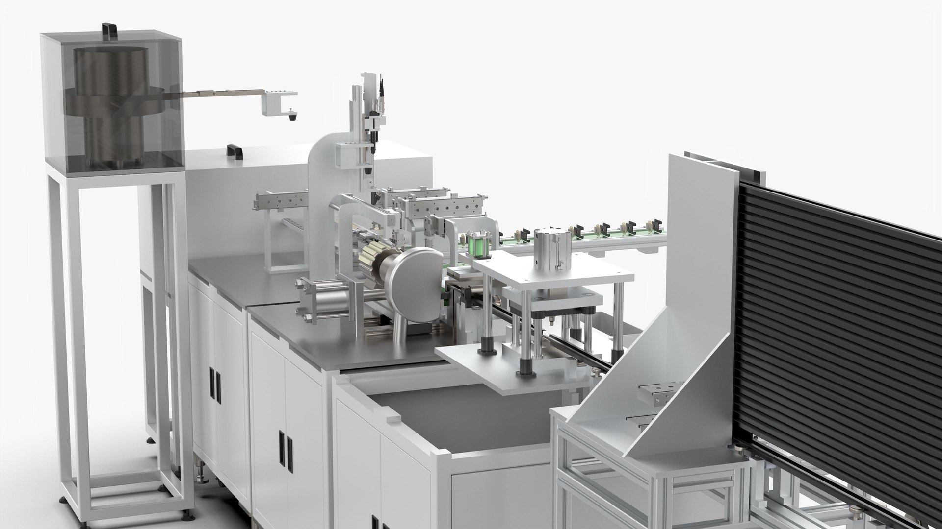 3D Automatic Profile Cutting Punching Fastener Assembly Line Model ...