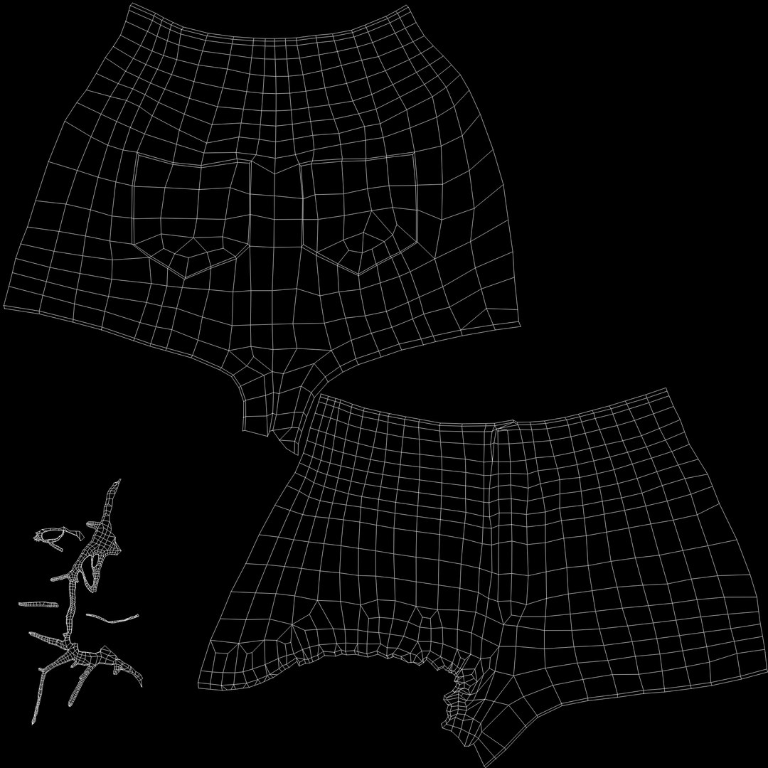 3D 4in1 Women Short Jeans Pants Outfit Model - TurboSquid 1993519