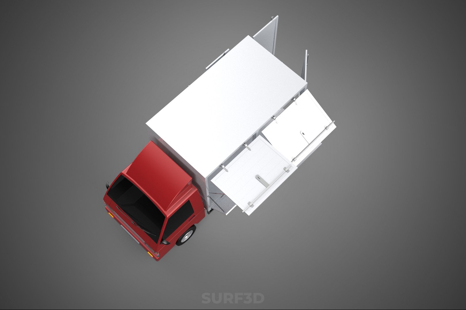 3D Model EMPTY SHIPMENT CUBE VAN BOX TRUCK PICKUP VEHICLE TRANSPORT CAR ...