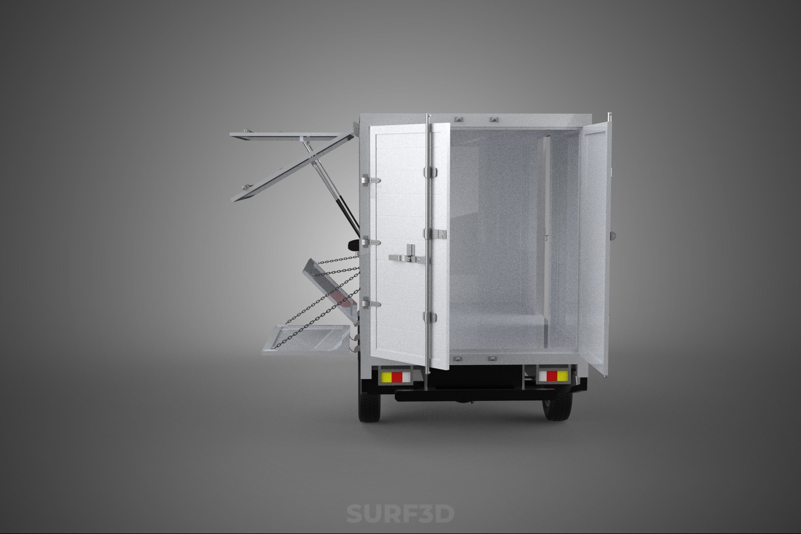 3D Model EMPTY SHIPMENT CUBE VAN BOX TRUCK PICKUP VEHICLE TRANSPORT CAR ...