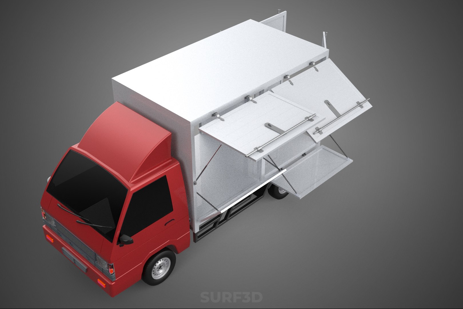 3D Model EMPTY SHIPMENT CUBE VAN BOX TRUCK PICKUP VEHICLE TRANSPORT CAR ...