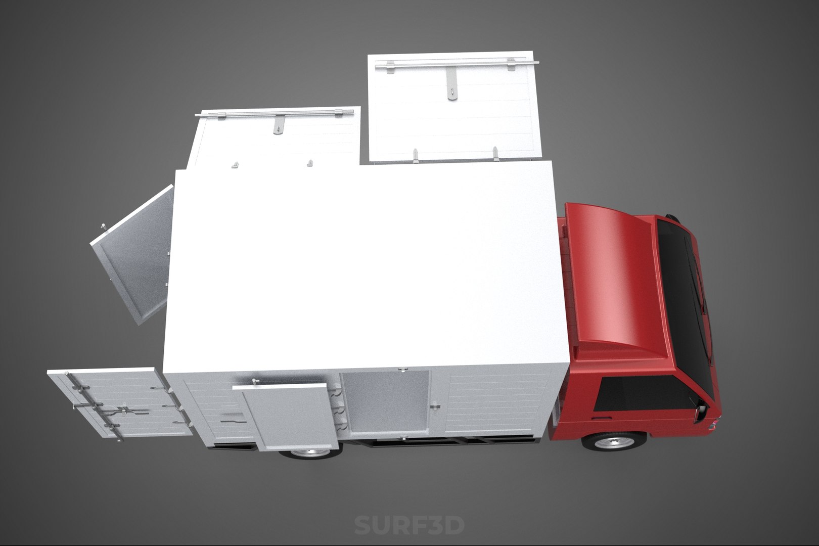 3D Model EMPTY SHIPMENT CUBE VAN BOX TRUCK PICKUP VEHICLE TRANSPORT CAR ...