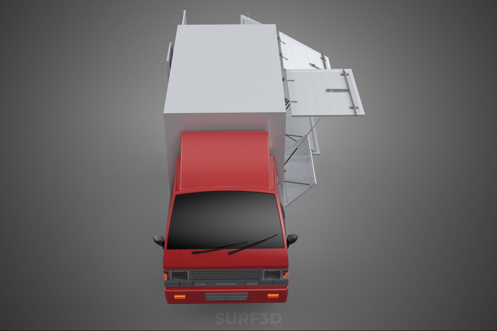 3D Model EMPTY SHIPMENT CUBE VAN BOX TRUCK PICKUP VEHICLE TRANSPORT CAR ...