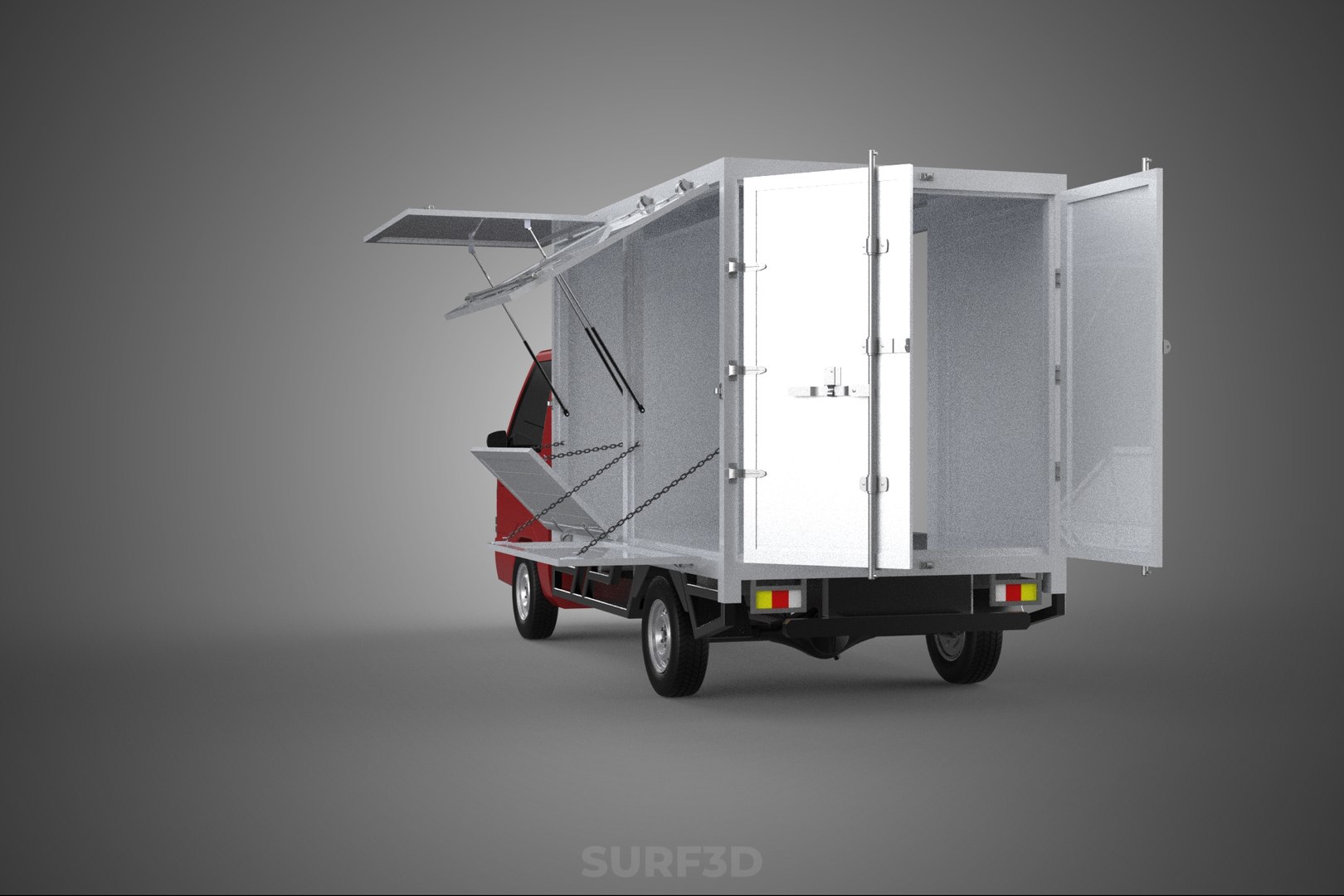 3D Model EMPTY SHIPMENT CUBE VAN BOX TRUCK PICKUP VEHICLE TRANSPORT CAR ...