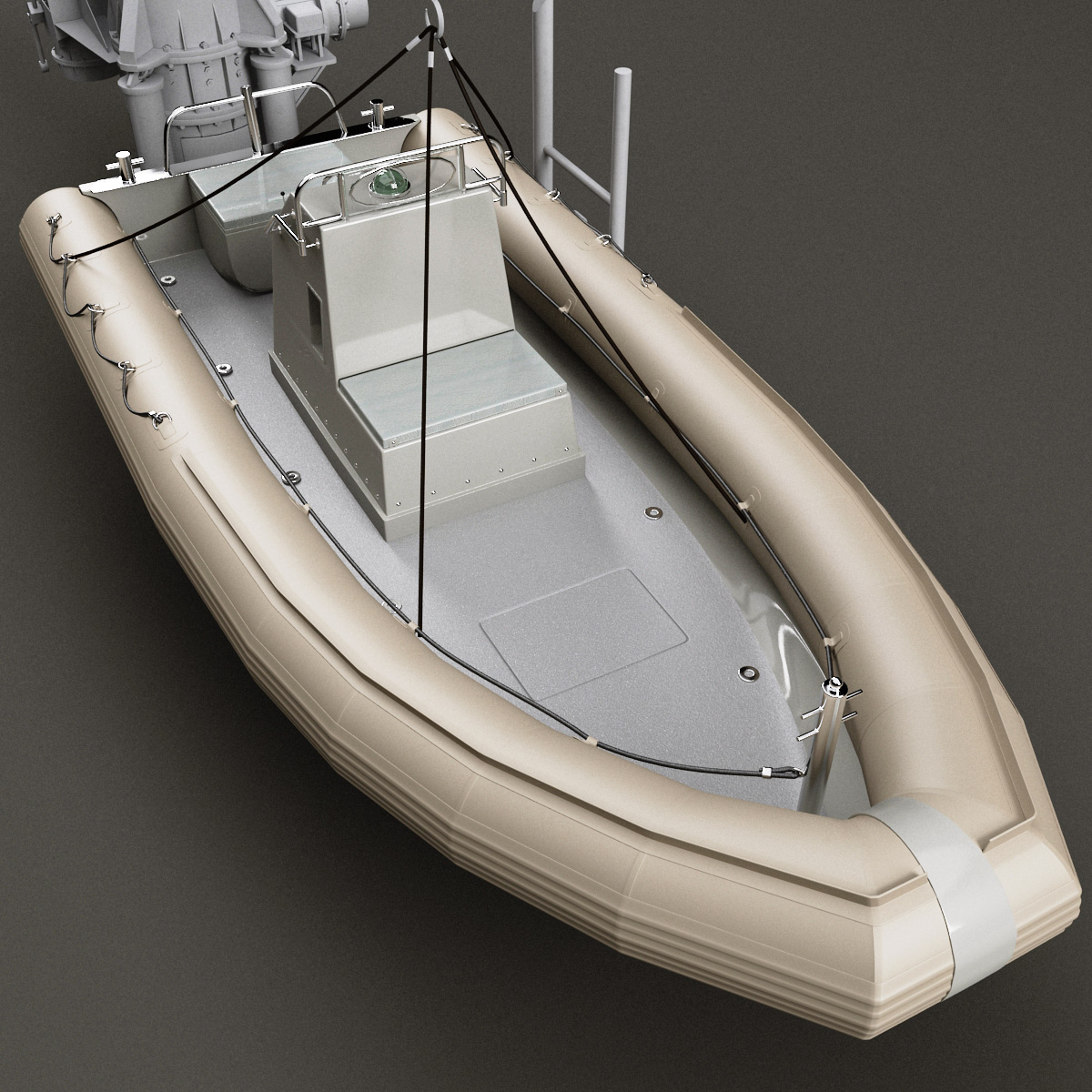3d model boat davit rescue