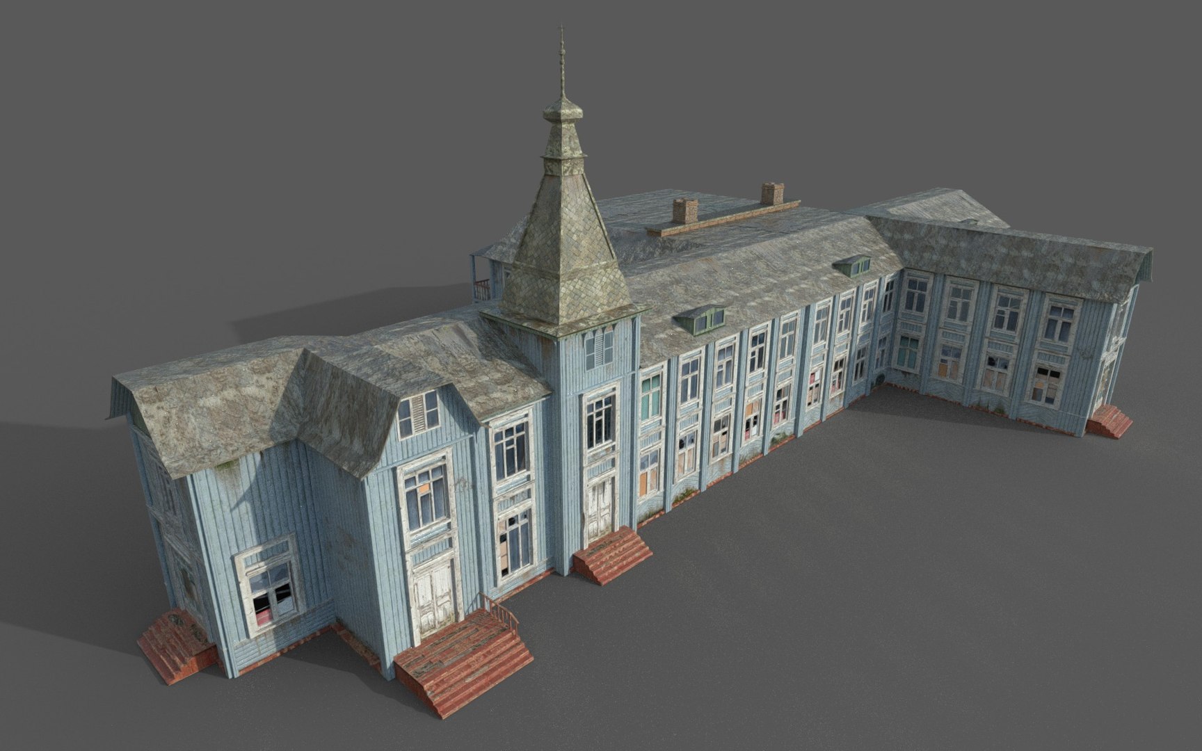 Old Abandoned Wooden Mansion 3D Model - TurboSquid 1614979