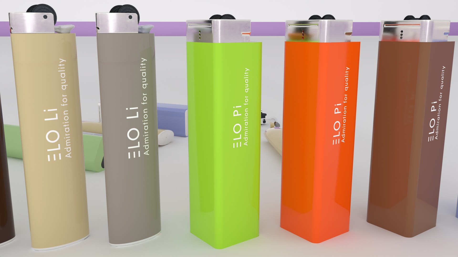 3D 4 Lighters Model - TurboSquid 1945334