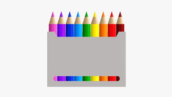 3D pencil box color model - TurboSquid 1666605