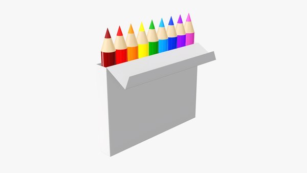 3D pencil box color model - TurboSquid 1666605