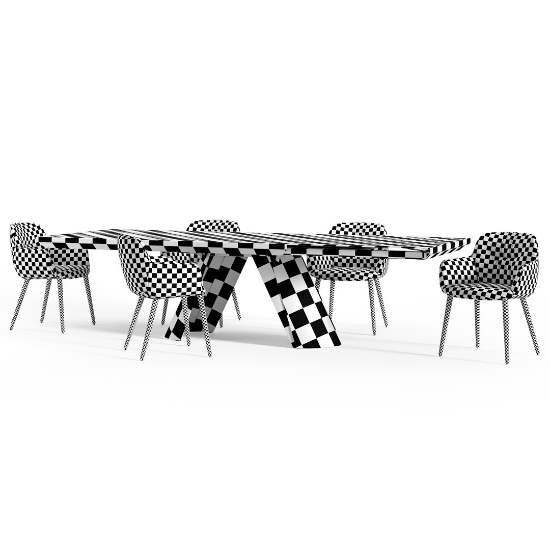 Calligaris Apian table Cocoon wood chair 3D model - TurboSquid 2010836