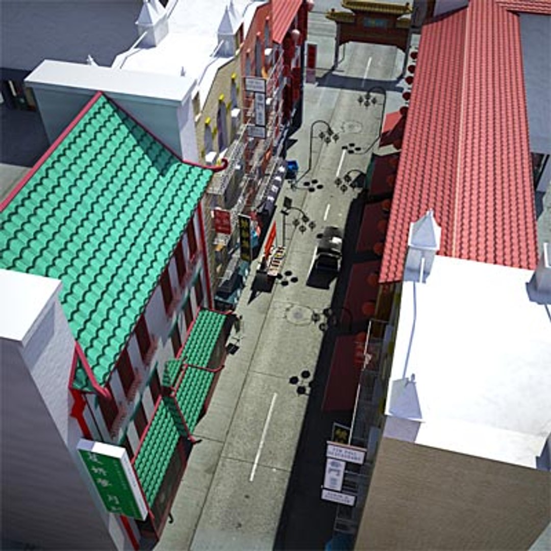 China Town Block Streets 3d Model