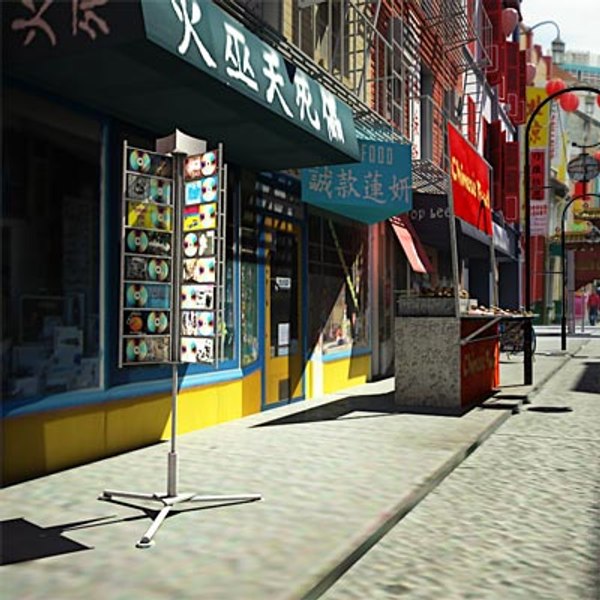 china town block streets 3d model