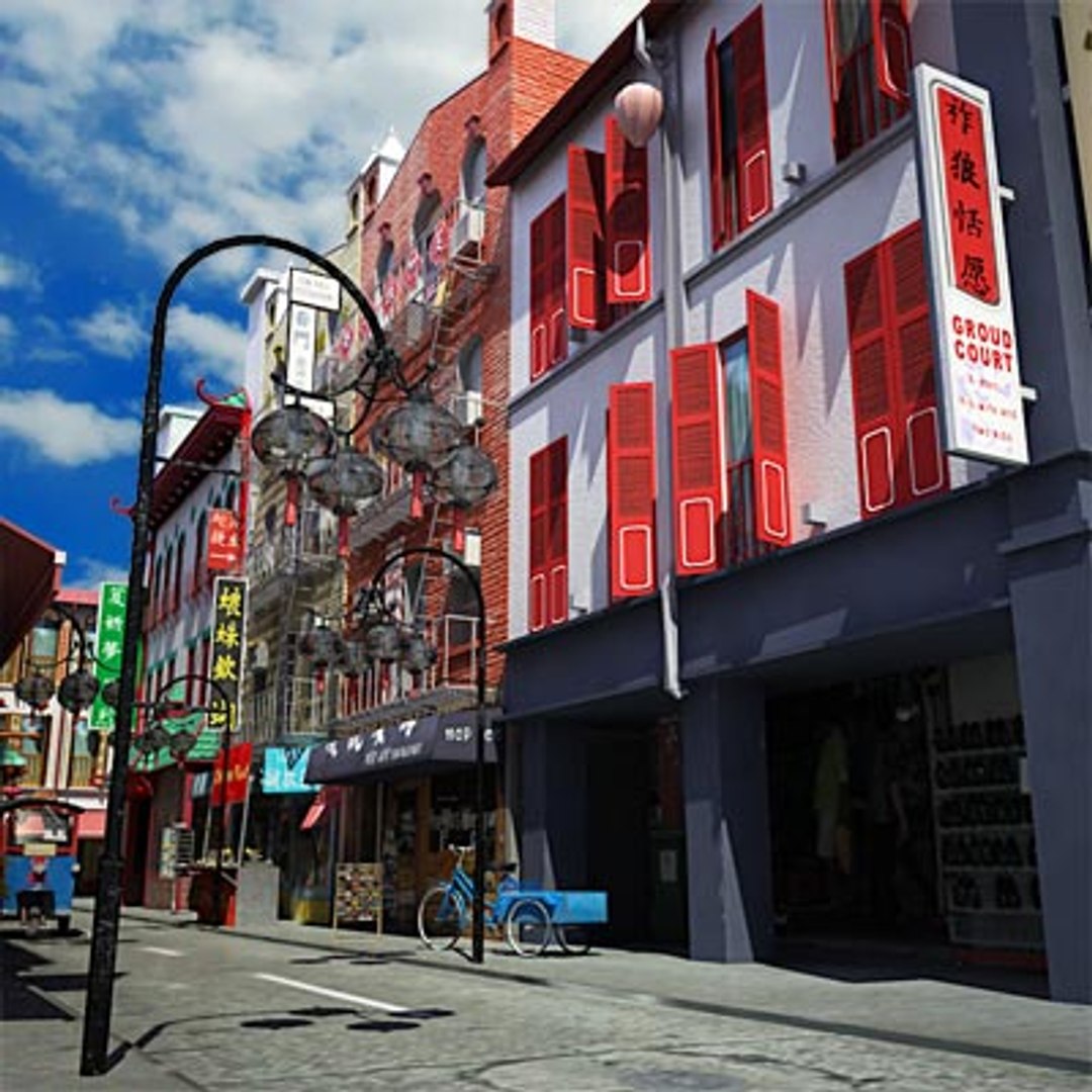 China Town Block Streets 3d Model