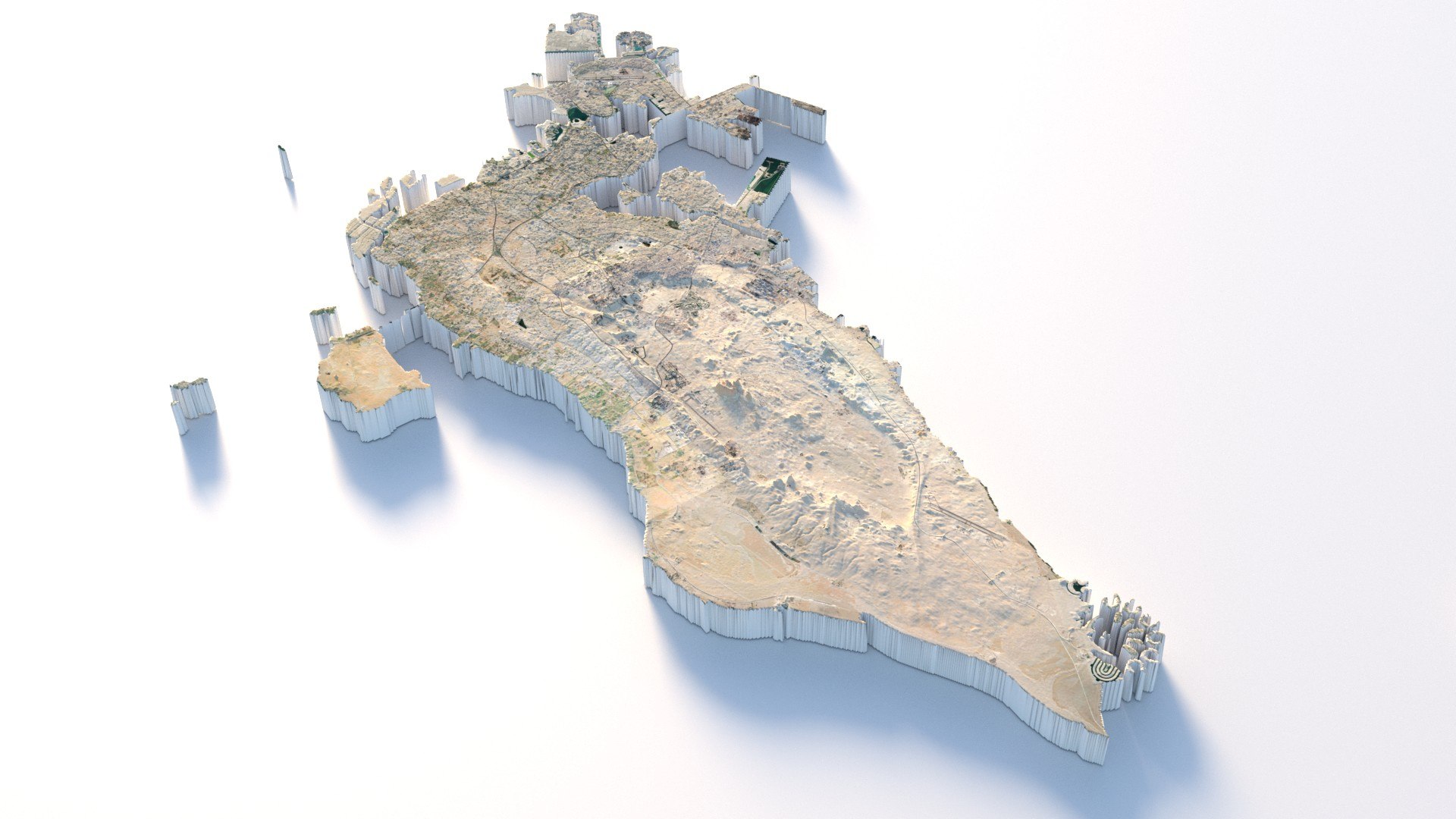 3D Bahrain Terrain Map Model - TurboSquid 2335440