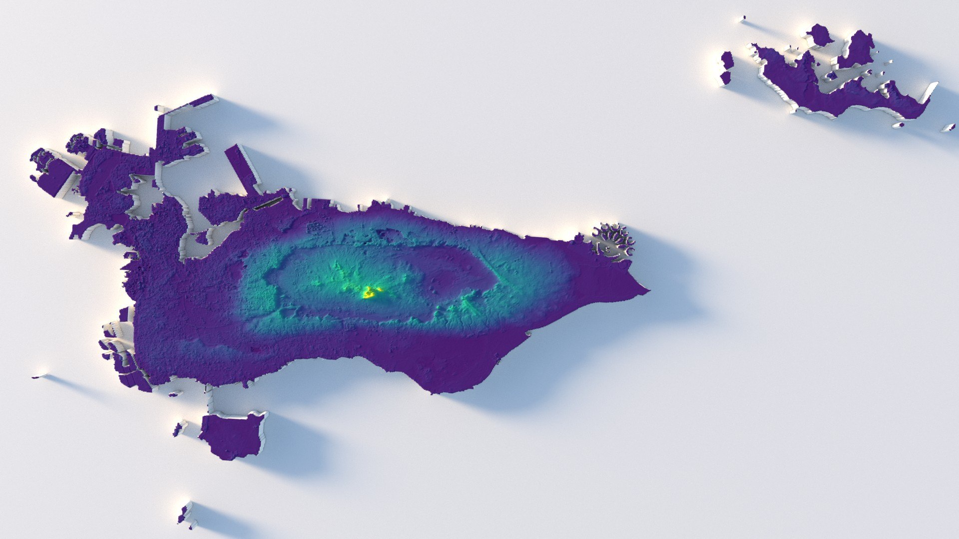 3D Bahrain Terrain Map Model - TurboSquid 2335440