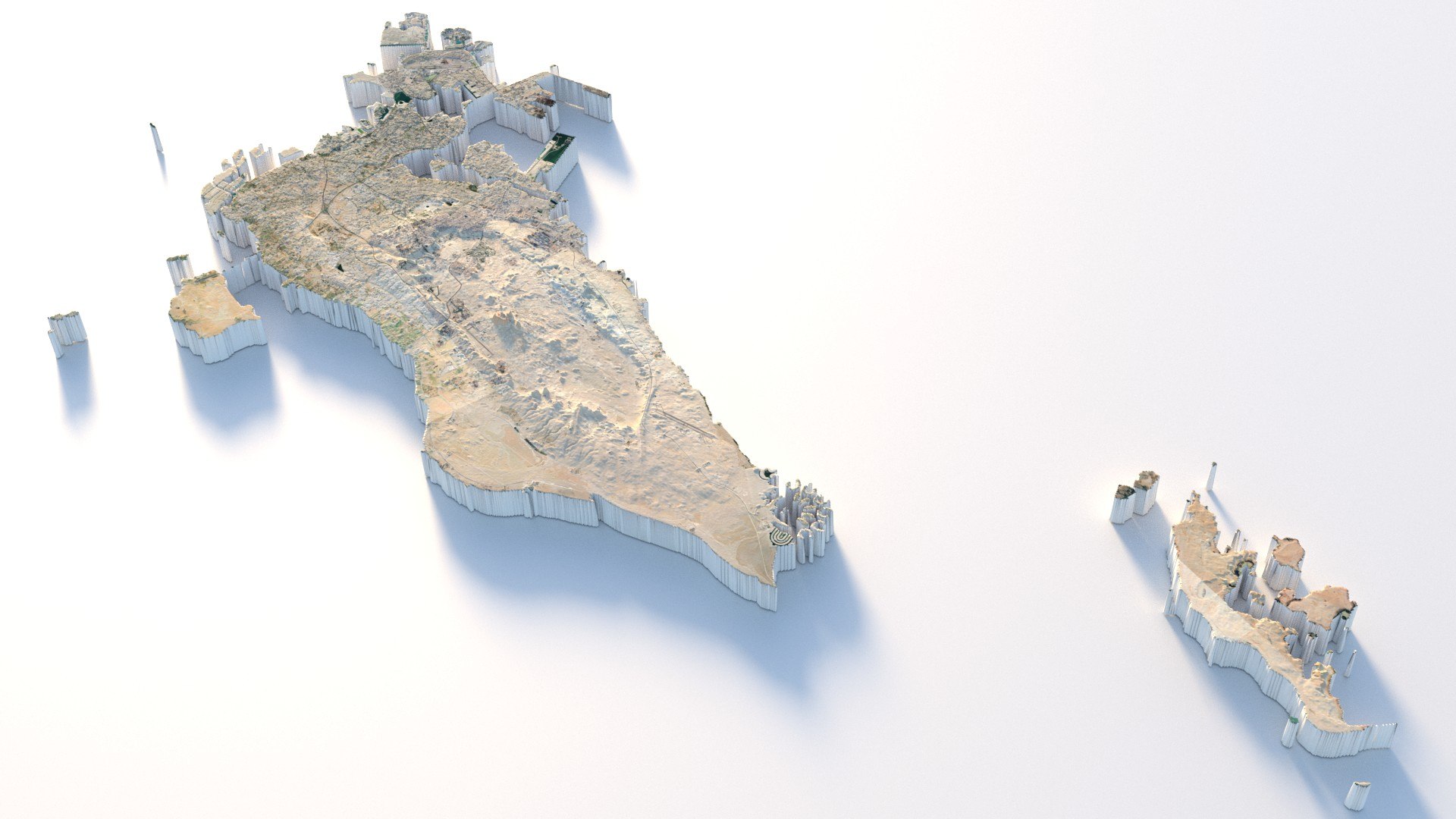 3D Bahrain Terrain Map Model - TurboSquid 2335440