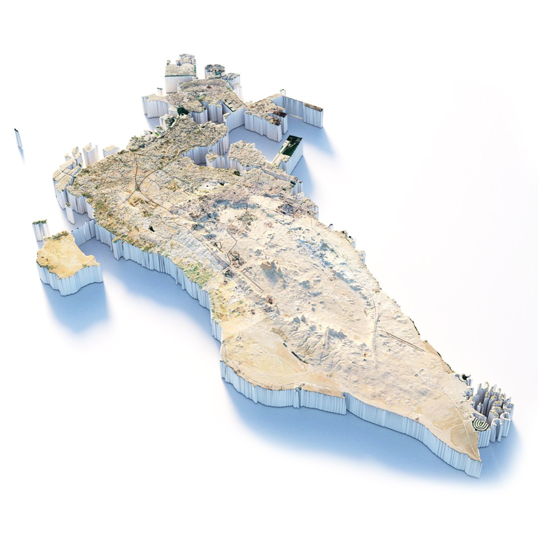 3D Bahrain Terrain Map Model - TurboSquid 2335440