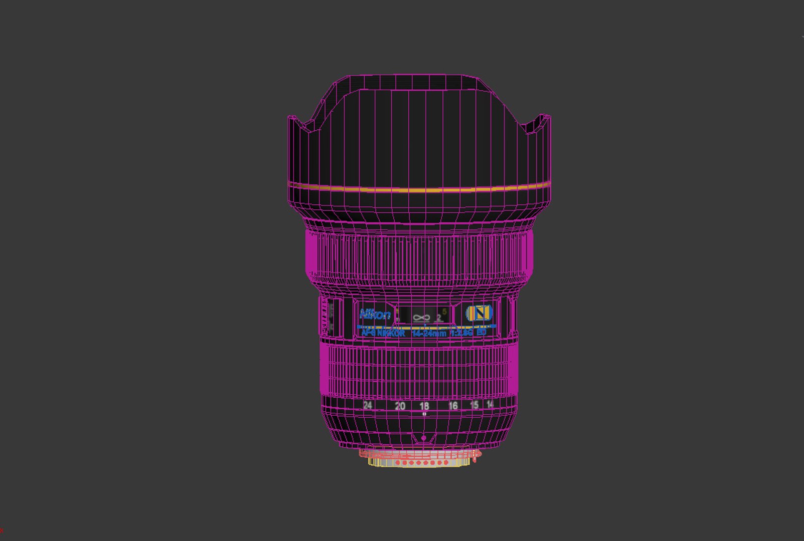 3d Model Lens Nikkor 14-24 2