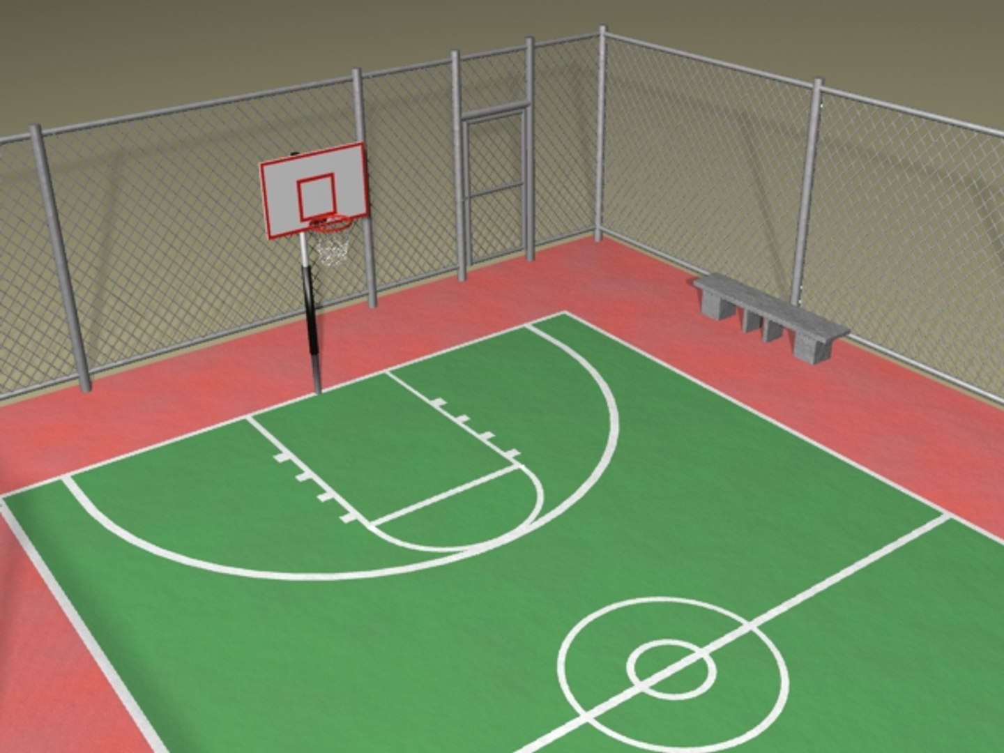 3d Basketball Courts Zipped Hoop Model