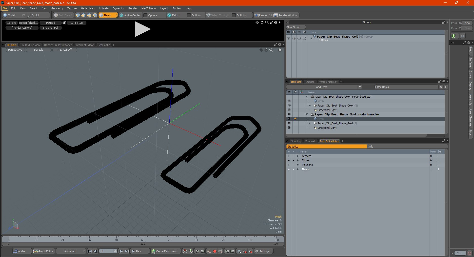Paper Clip Boat Shape Gold 3D - TurboSquid 1862498