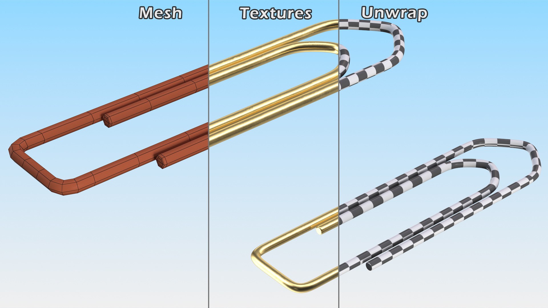 Paper Clip Boat Shape Gold 3D - TurboSquid 1862498