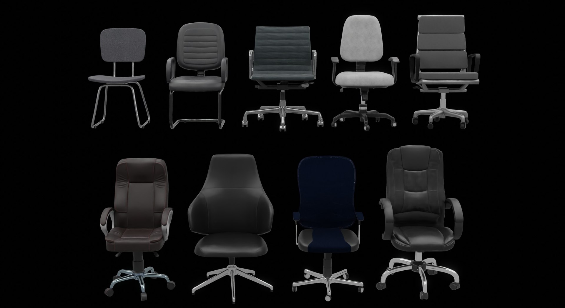 Office Chairs Collection 3D Model - TurboSquid 2245915