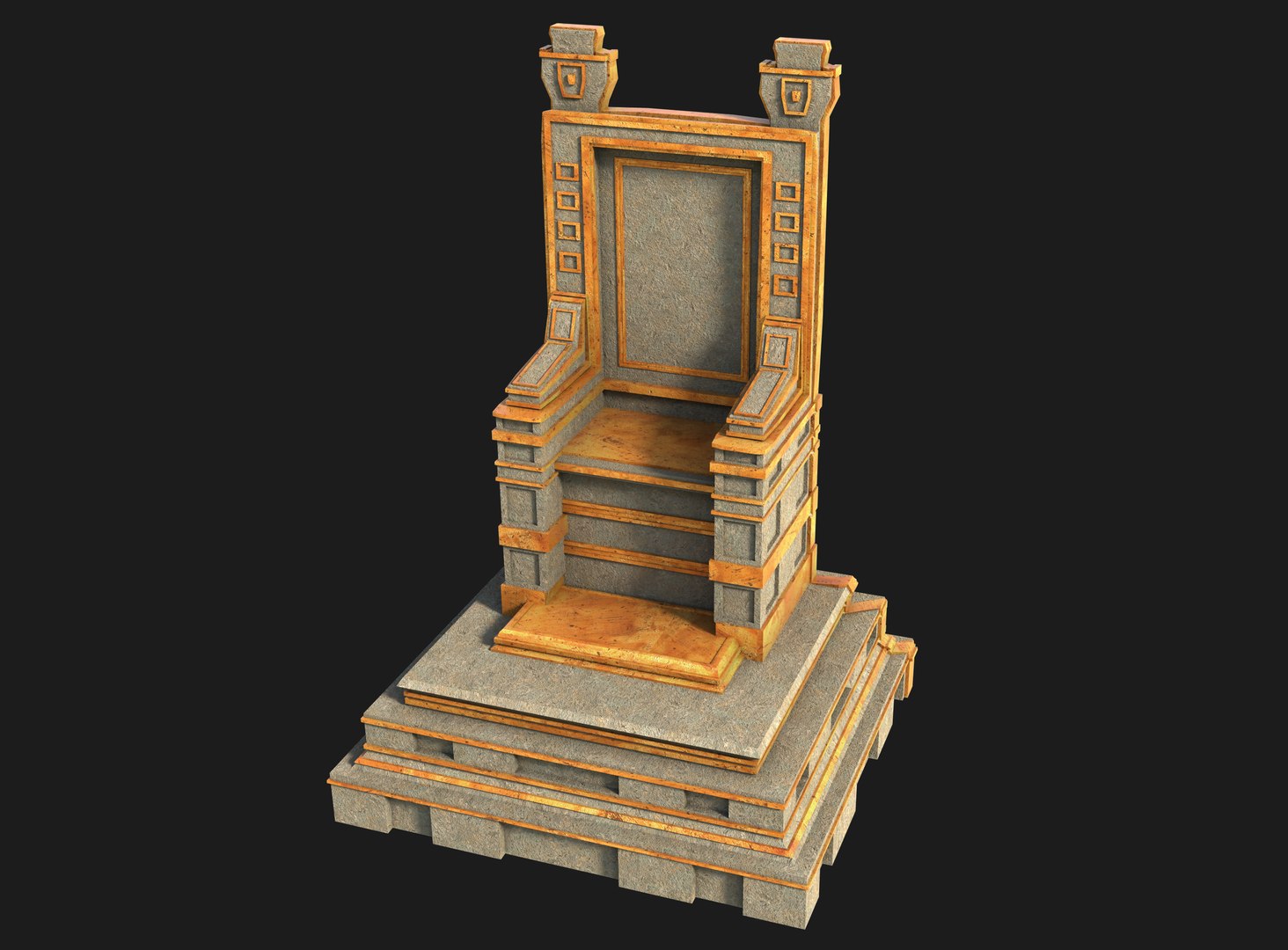 Free 3D King Ancient Chair Model - TurboSquid 2197429