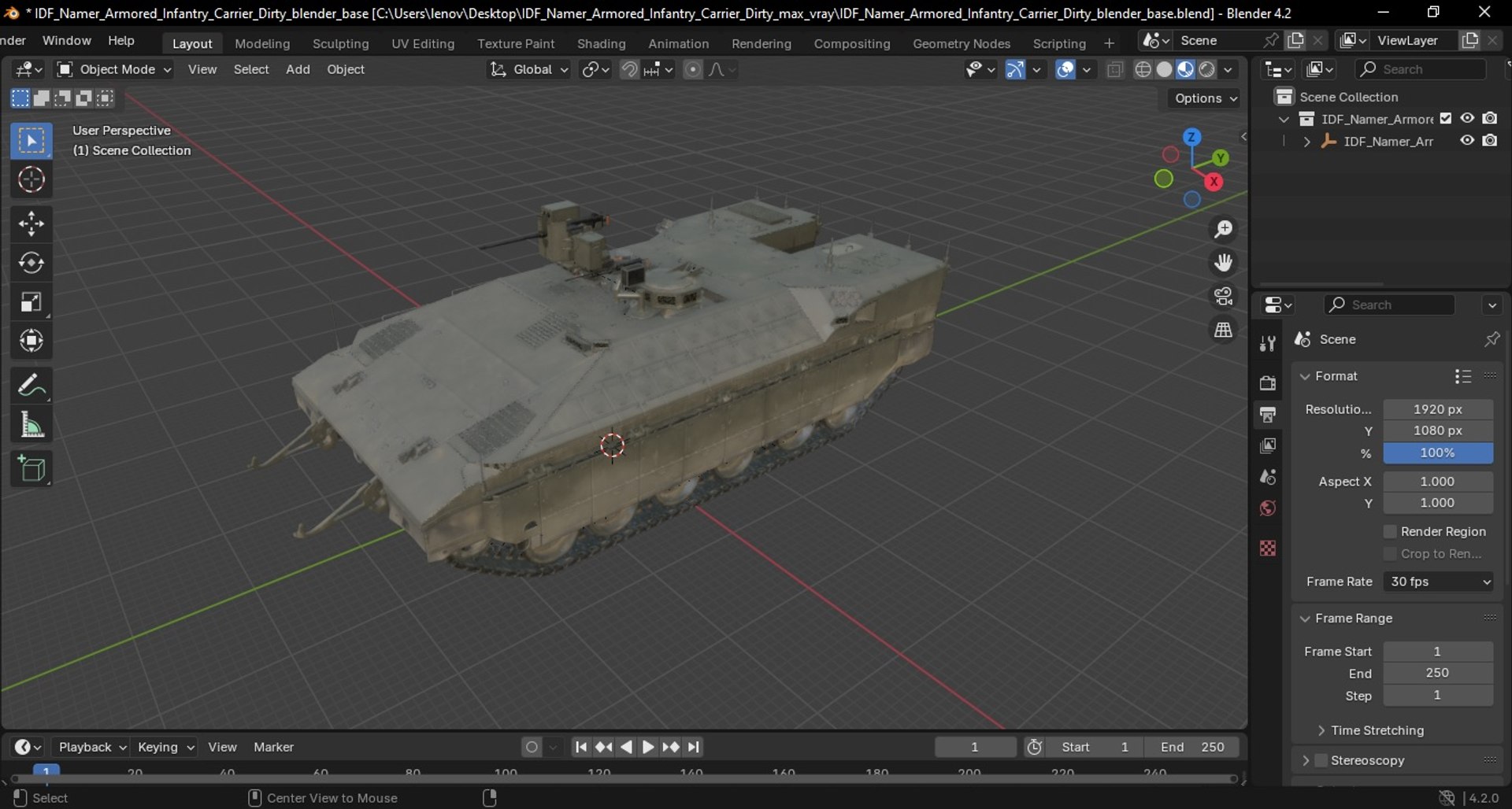 IDF Namer Armored Infantry Carrier Dirty 3D Model - TurboSquid 2411082