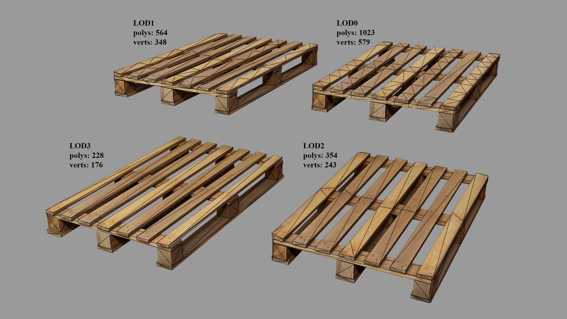 3D Wooden EURO Pallet PBR - TurboSquid 2251499