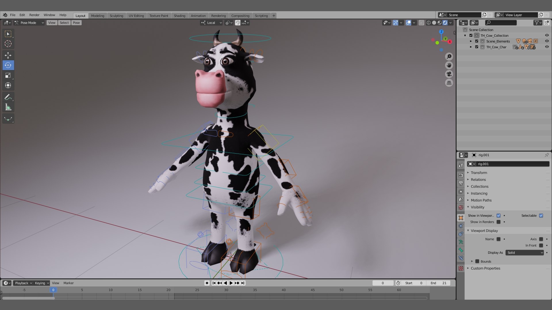 Toon Humanoid Cow Model - TurboSquid 1774534