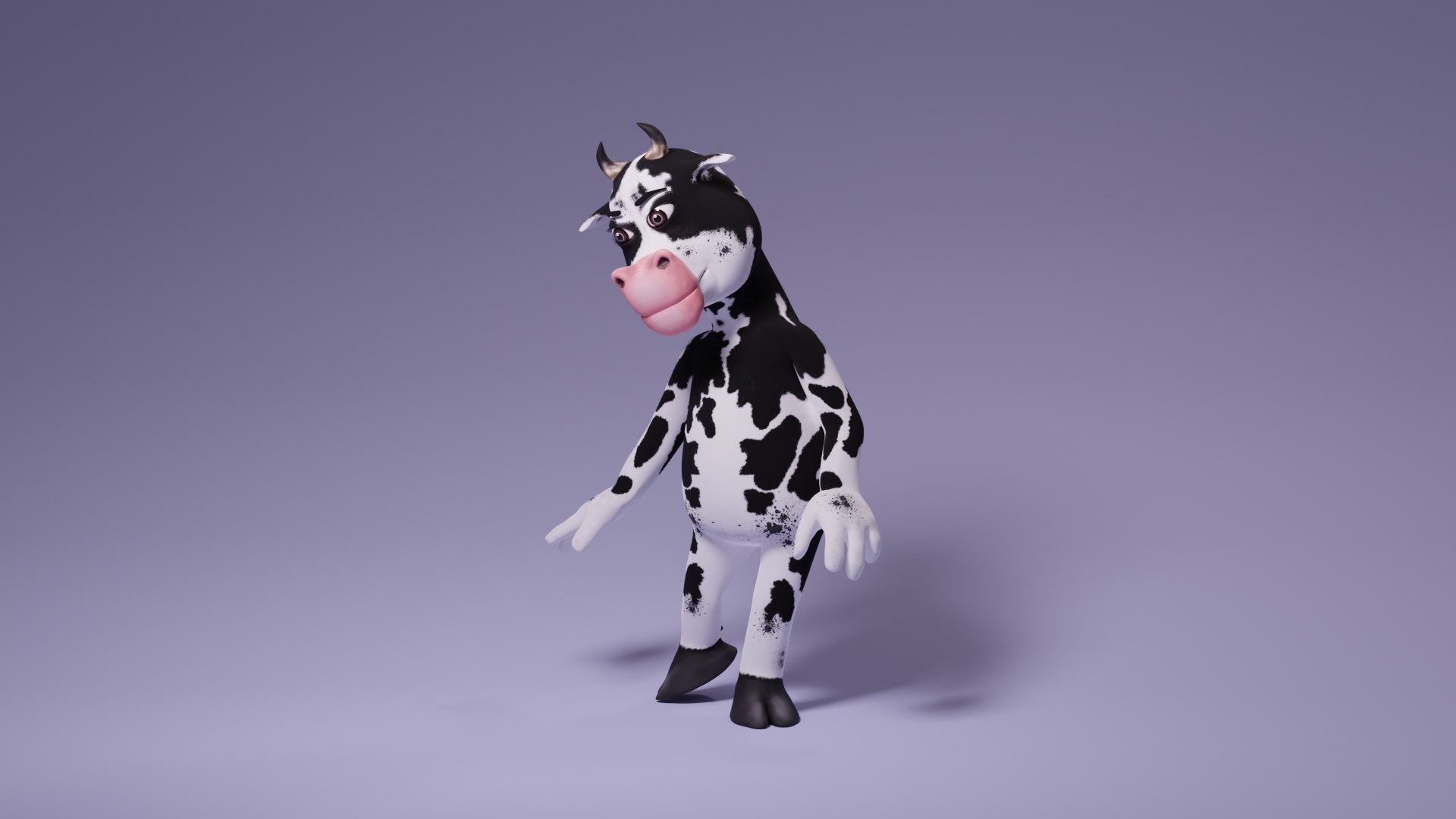 Toon Humanoid Cow Model - TurboSquid 1774534