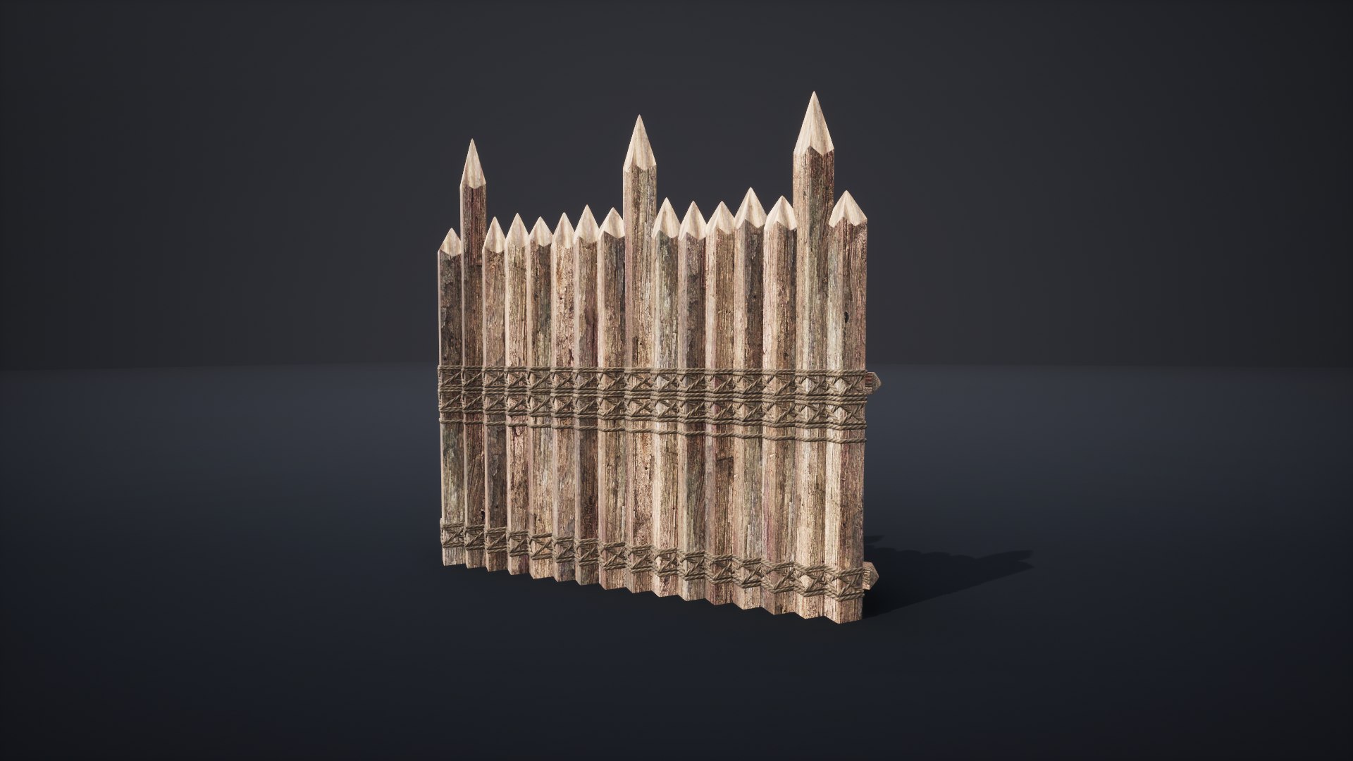 3D PALISADE BARRICADE BARRIER WALL DAM WOODEN MEDIEVAL VILLAGE FORT ...