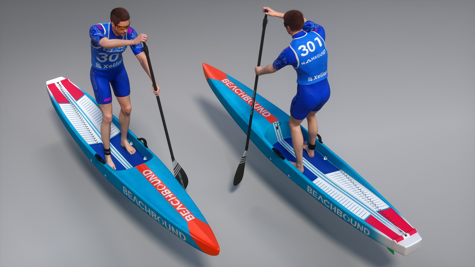 3D Model Male Sup Racer Animated HQ - TurboSquid 2088917