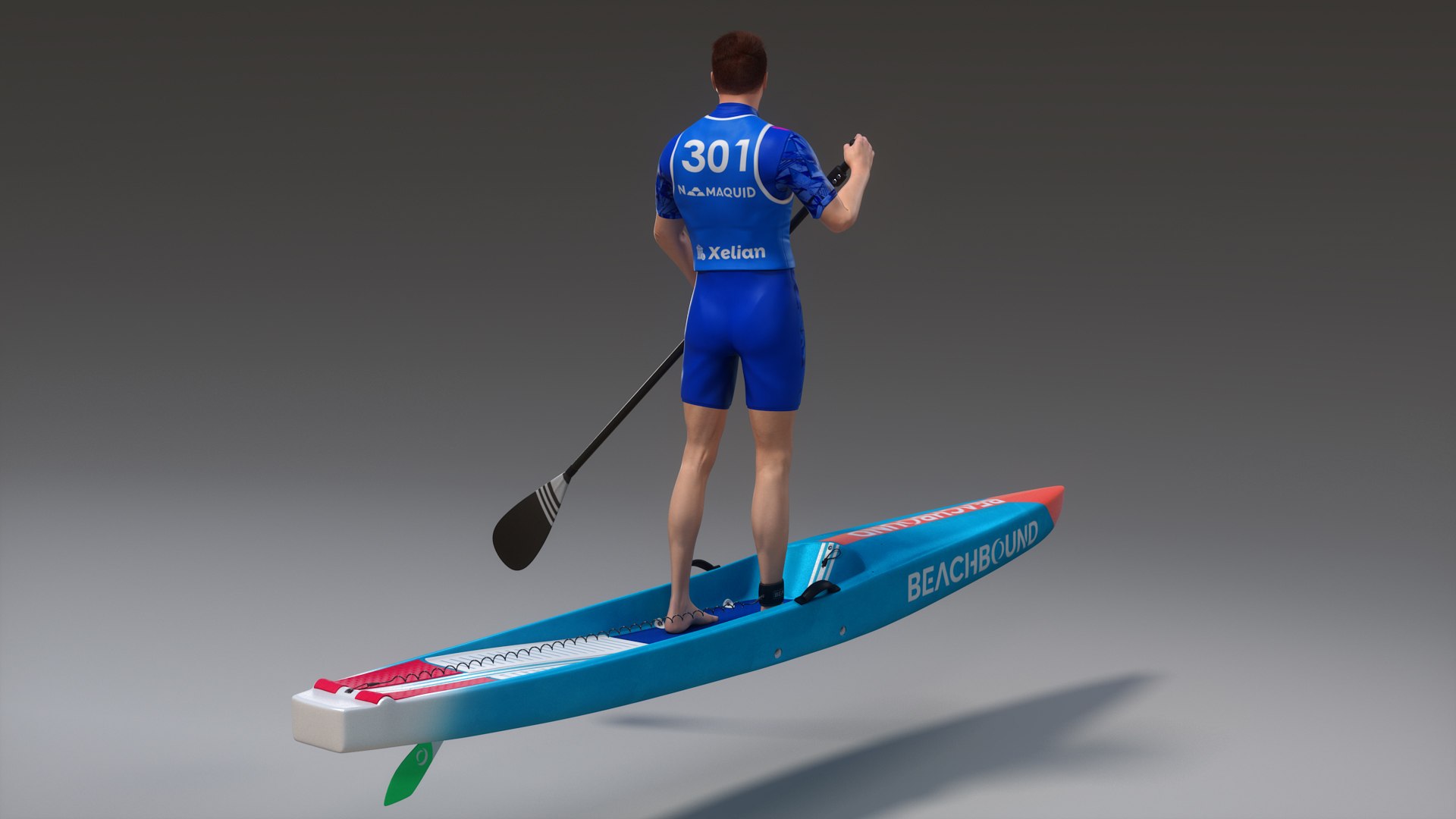3D Model Male Sup Racer Animated HQ - TurboSquid 2088917