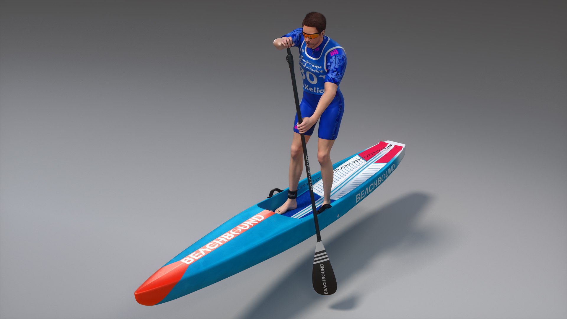 3D Model Male Sup Racer Animated HQ - TurboSquid 2088917