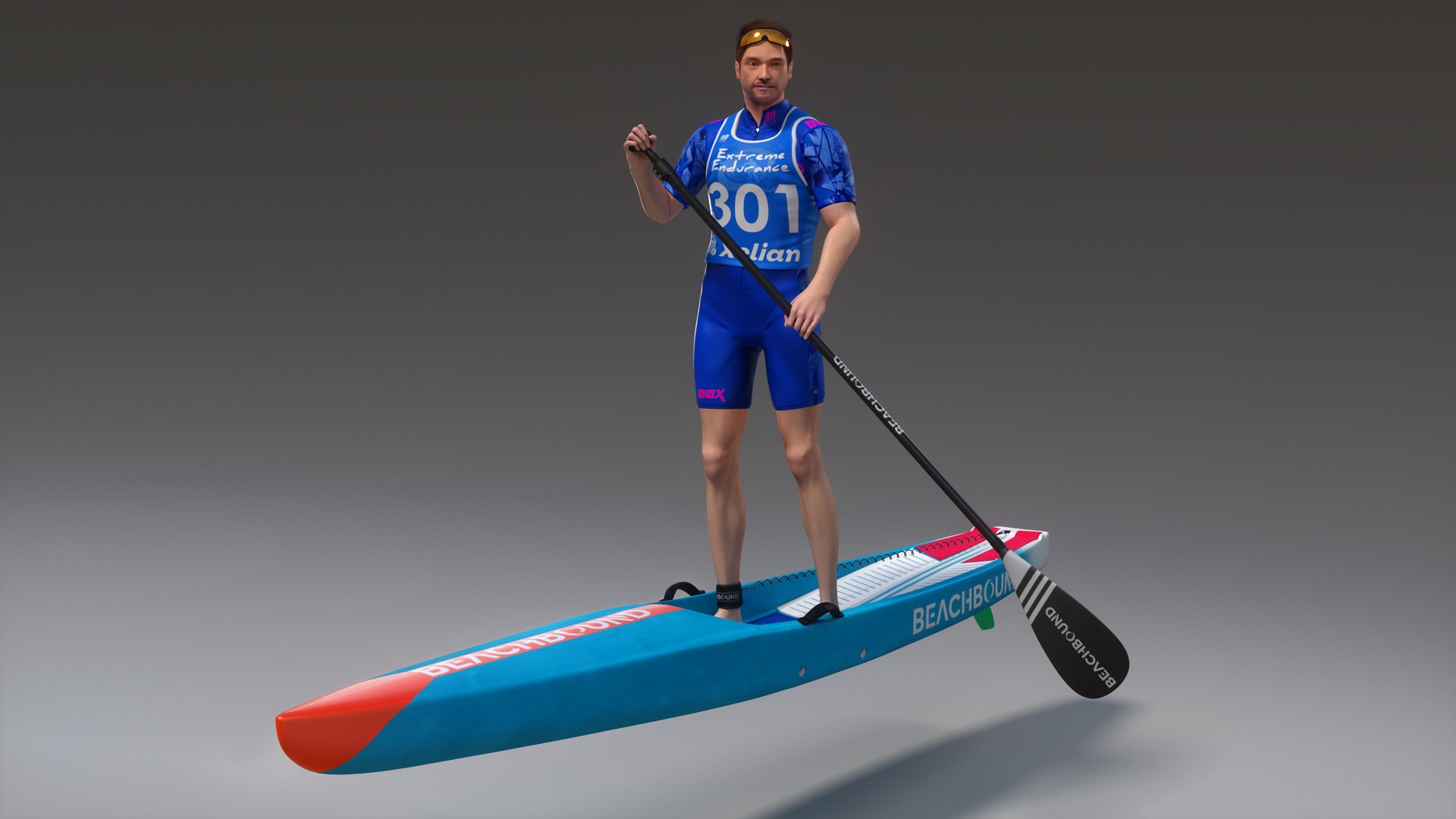 3D Model Male Sup Racer Animated HQ - TurboSquid 2088917