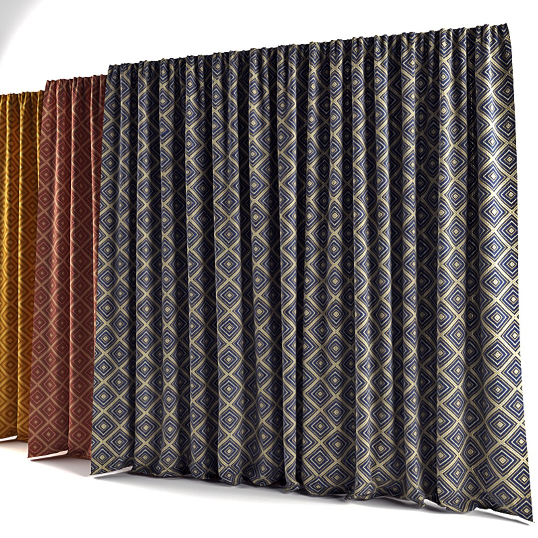 3d Model Curtains Modern