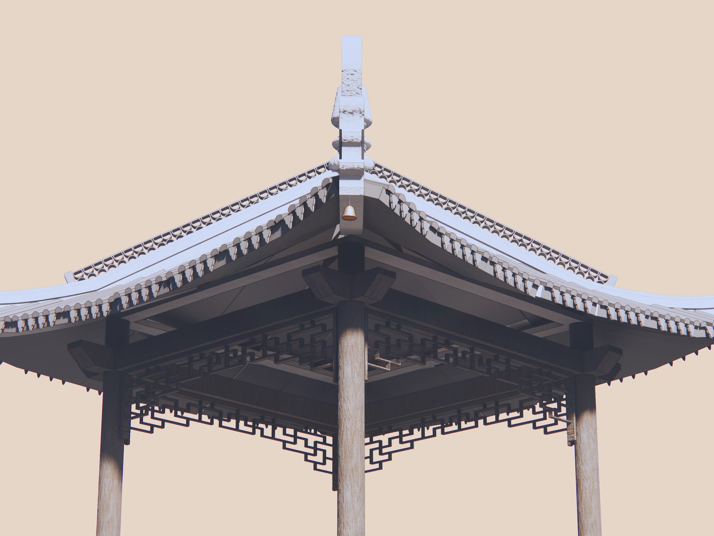 3D Traditional Chinese Square Pavilion - TurboSquid 2049135