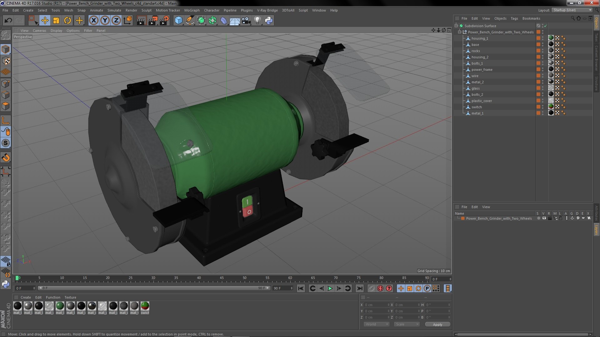 3D Power Bench Grinder With Two Wheels - TurboSquid 2083220