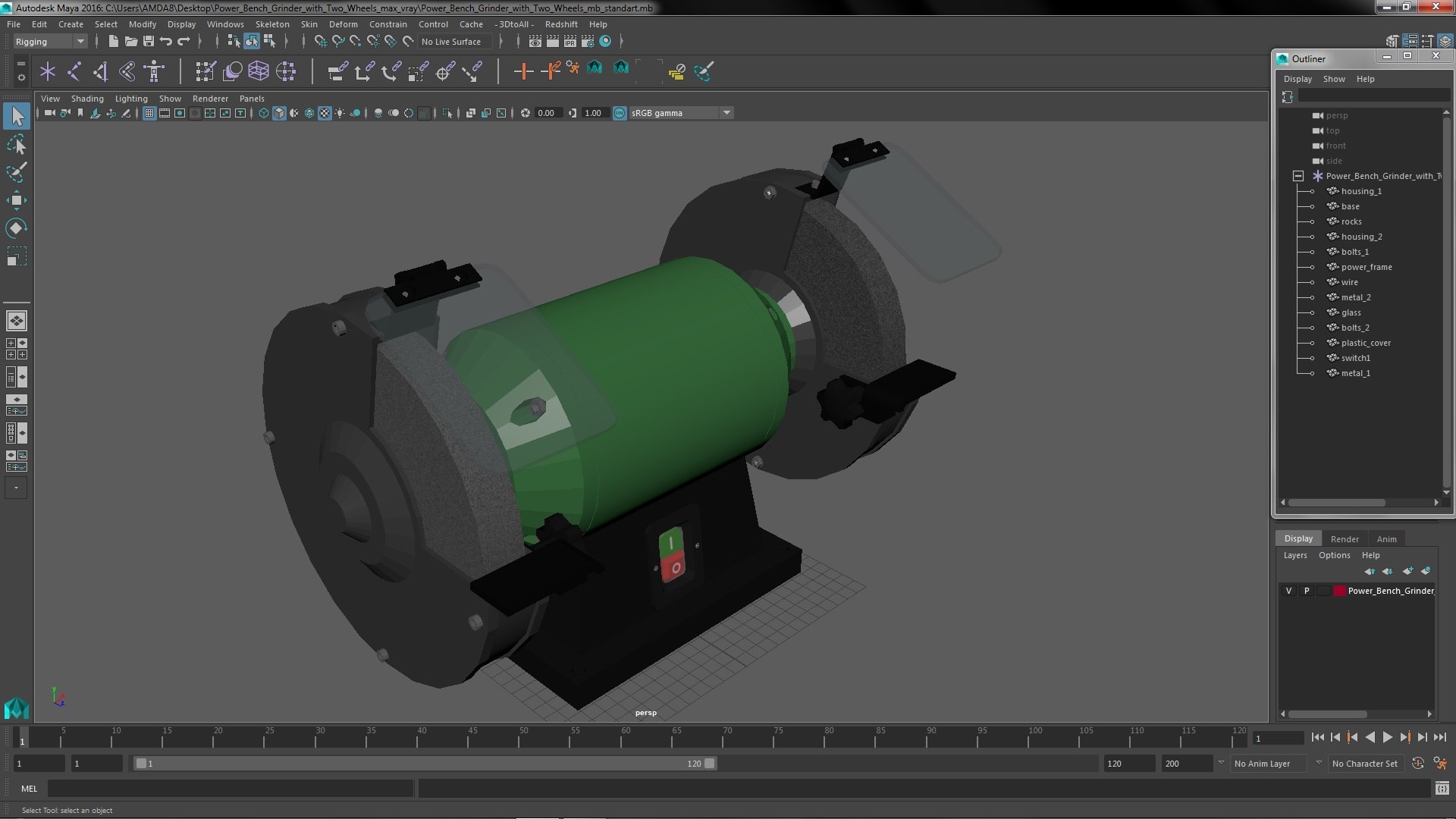 3D Power Bench Grinder With Two Wheels - TurboSquid 2083220