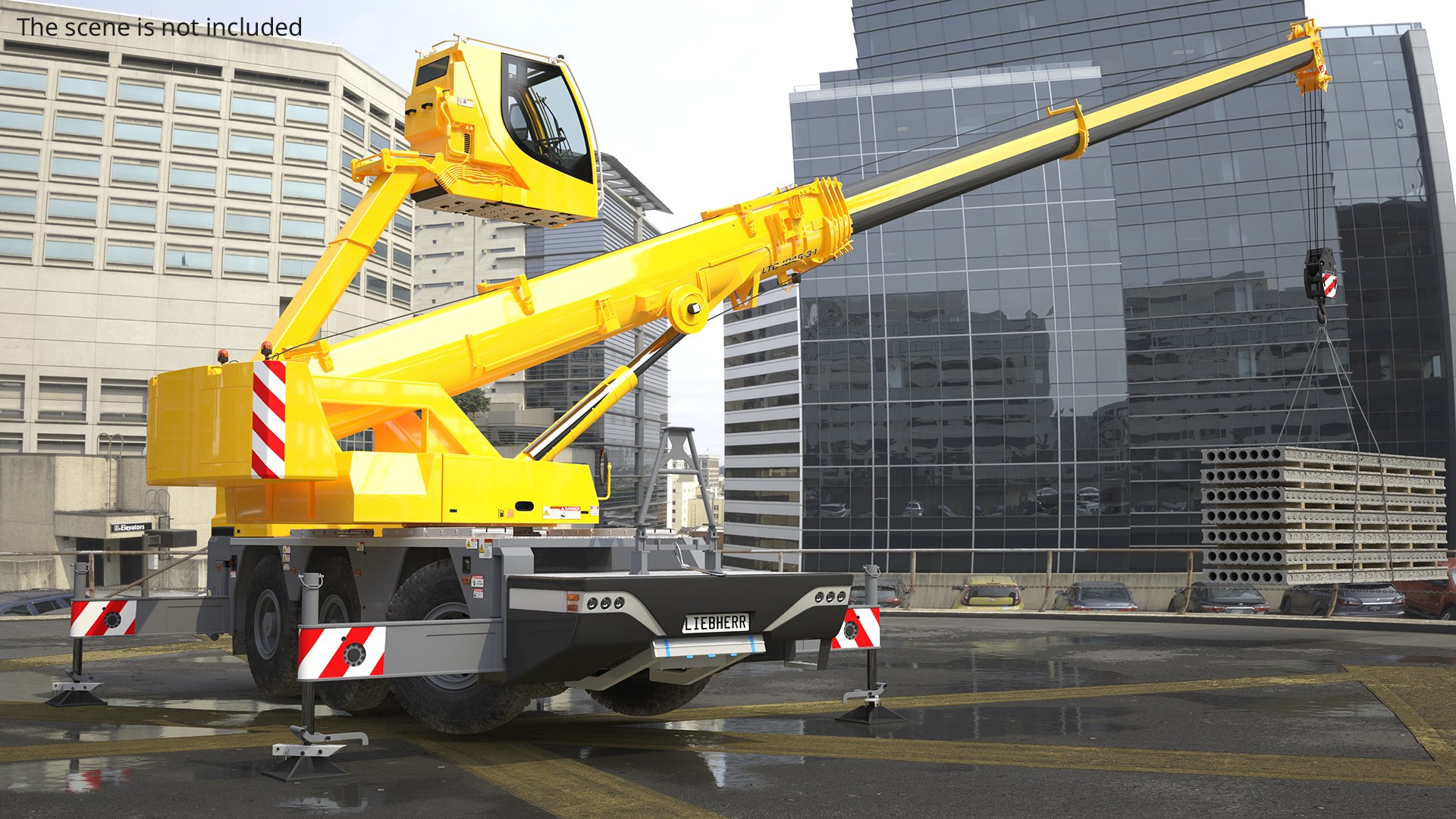 3D Liebherr Mobile Crane With Concrete Slab Lifting Rigged - TurboSquid ...