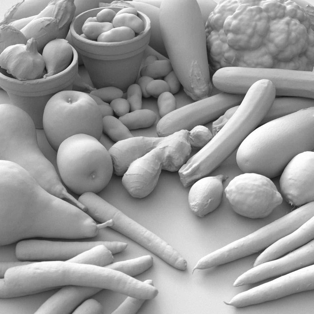 Fruit Vegetable Scenes 3d Model