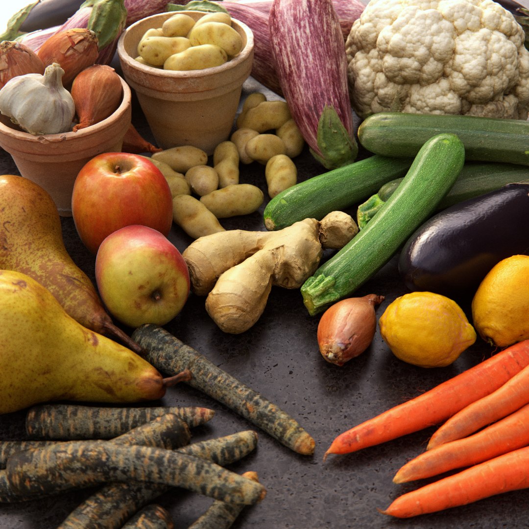 Fruit Vegetable Scenes 3d Model