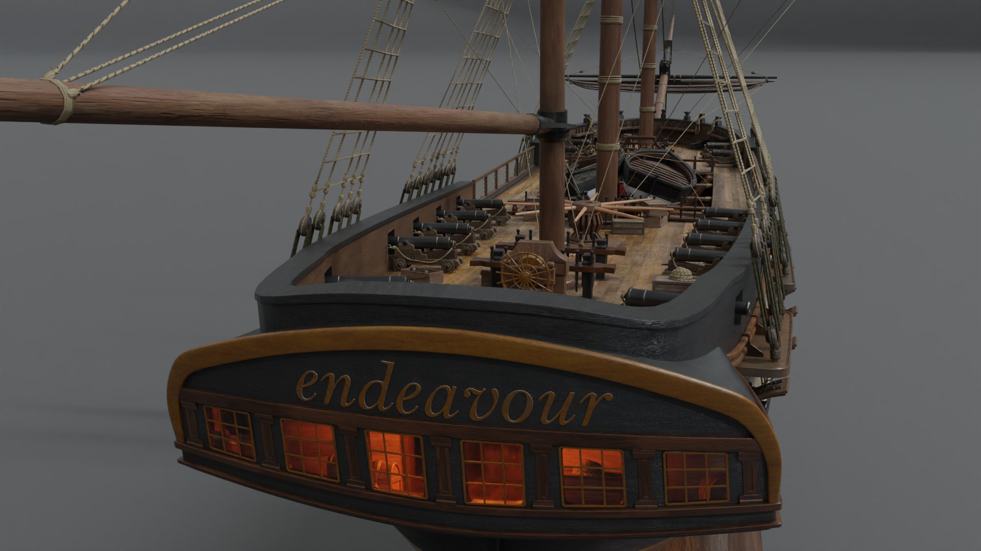 3D PBR-Endeavour Sailing Frigate Model - TurboSquid 2433149